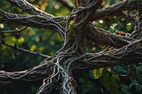 Tangled Branches Creating Intricate Patterns Premium Ai Generated Image