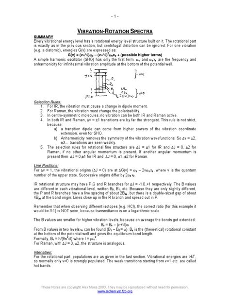 Rovibrational Spectros Pdf Infrared Spectroscopy Optics