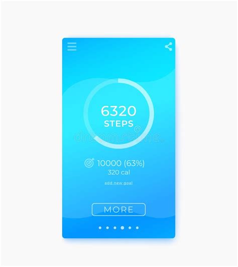 Fitness App Activity Tracker Step Counter Ui Stock Vector