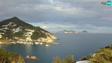 Webcam Ponza: Cala Feola - Sonnenuntergang Insel Palmarola - Webcam Galore