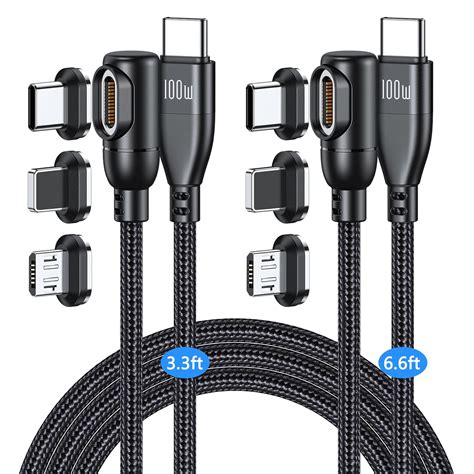 Aufu 24pin 100w Magnetic Charging Cable 2pack 336ft