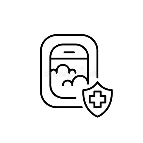 Airplane Window With Clouds And Shield With Medical Cross Global