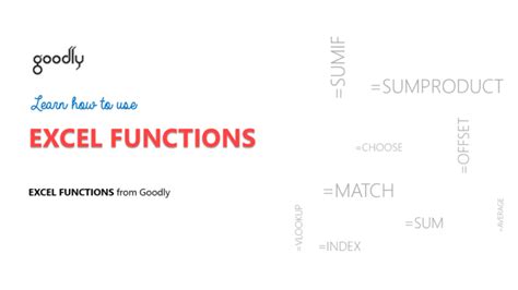 Learn 100 Excel Formulas Goodly