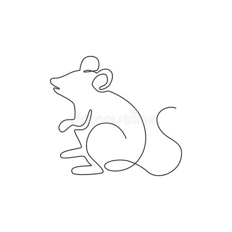 Continuous Mouse Line Drawing Stock Vector Illustration Stock Vector Illustration Of Mice