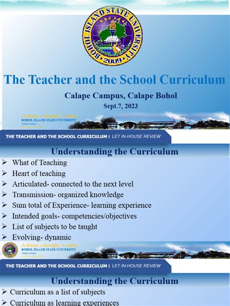 Prelim Coverage The Teacher And The School Curriculum Pdf