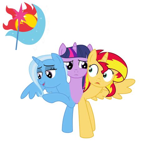 1477254 Safe Artist Mlpconjoinment Character Sunset Shimmer Character Trixie Character