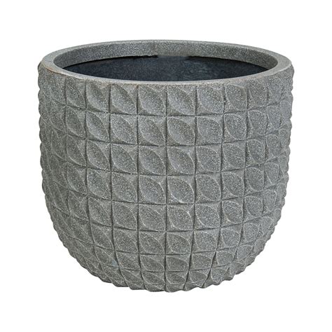 Tuscan Path 32 X 27cm Abbey Fibreglass Pot Grey Bunnings Warehouse