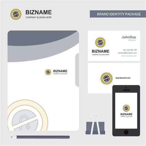 No U Turn Road Sign Business Logo File Cover Visiting Card And Mobile