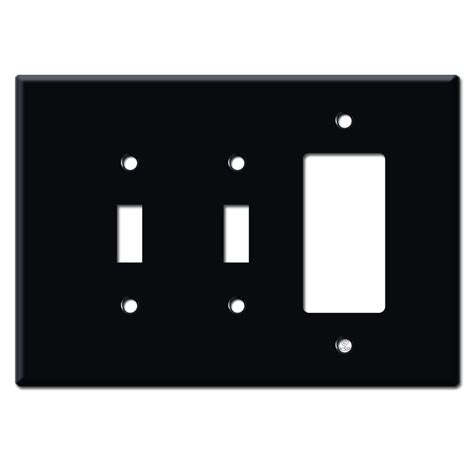 Jumbo Double Toggle Single Decora Switch Plates Black