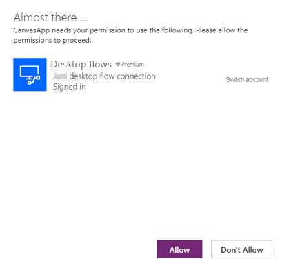 Can T Create A Desktop Flows Connection From A Shared Canvas App