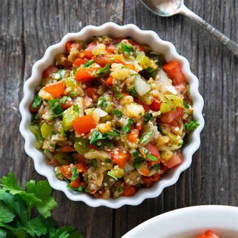 Turkish Smoky Eggplant Salad Recipe • Unicorns In The Kitchen