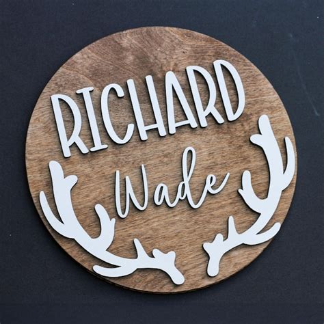 Antler Name Sign Etsy
