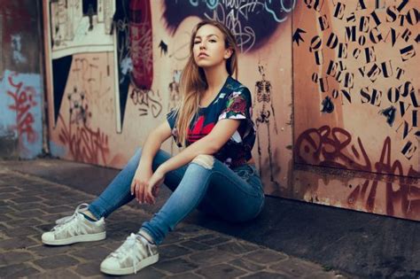 Wallpaper Women Model Blonde Sitting Torn Jeans Fashion Emotion