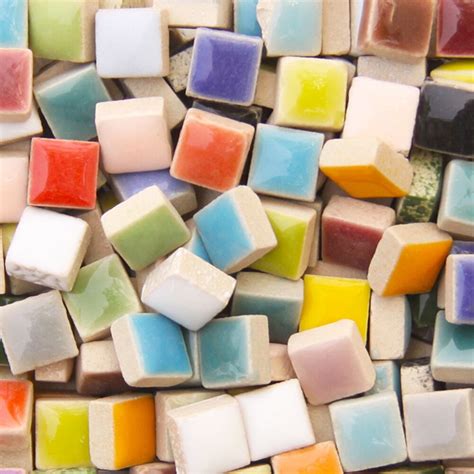 500pcs 1x1cm Mix Color Mosaic Tiles Ceramic Square Grandado
