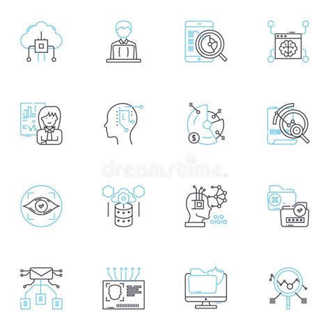 Financial Forecasting Linear Icons Set Projection Budgeting Trending