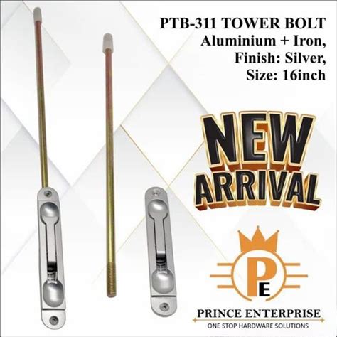 Finish Type Silver Aluminium Tower Bolt Ptb 311 Door Fitting Rod