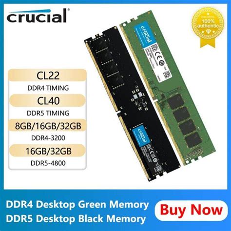 5 New Original Crucial Ram Ddr5 4800mhz 16gb 32gb Gaming Memory Cl40