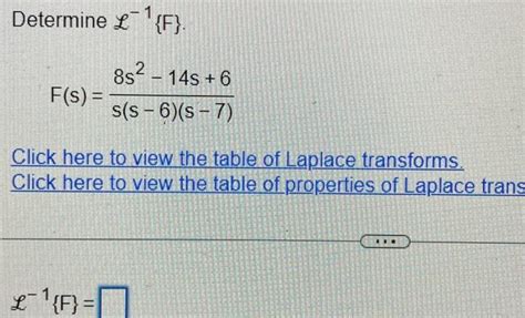Solved Determine L F F S S S S S S Click Chegg Com