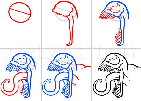 How To Draw Venom Easy Drawing Step By Step By Dawn Dragoart
