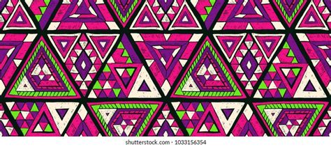 Indian Geometric Folklore Ornament Triangle Tribal Stock Vector
