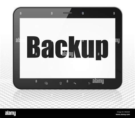Database Concept Tablet Pc Computer With Backup On Display Stock Photo Alamy