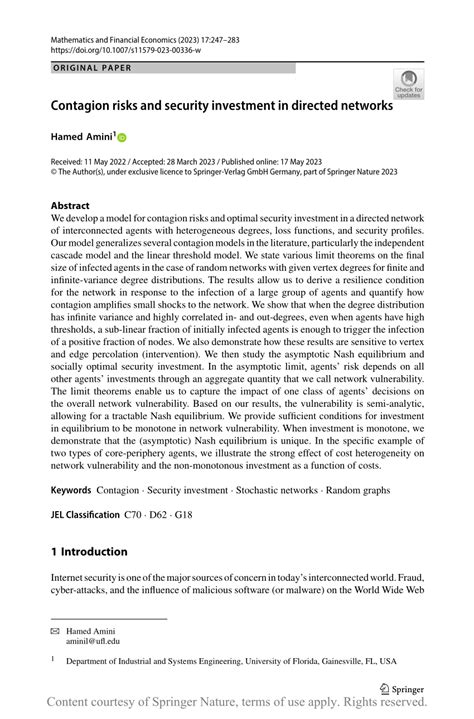 Contagion Risks And Security Investment In Directed Networks