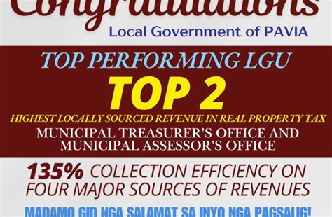 Accomplishments Local Government Of Pavia Iloilo