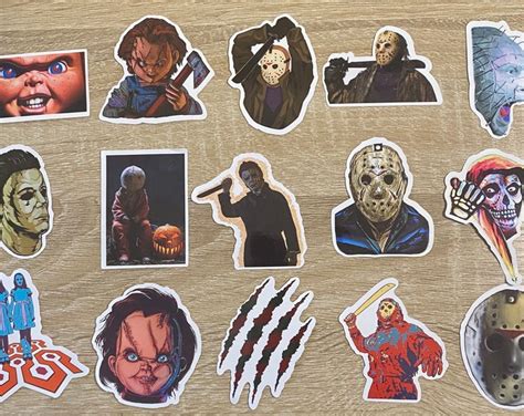 5 50 pack horror scary movie themed stickers for laptops skateboards