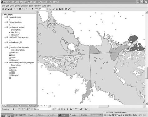 Physiographic Features In The Vmap Data Are Designated As Points Lines