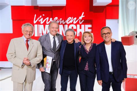 Photo Exclusif Nelson Monfort Michel Leeb Michel Drucker Marie
