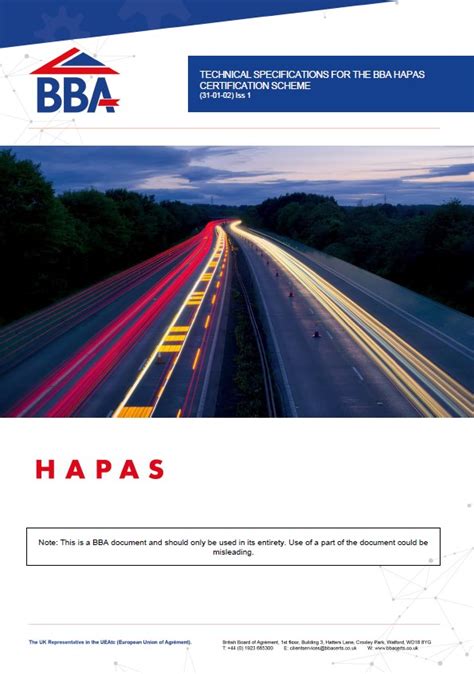 Bba Hapas Certification For Highway Products And Systems Bba