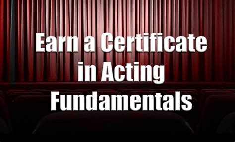 Acting Fundamentals Certificate Classes And Workshops