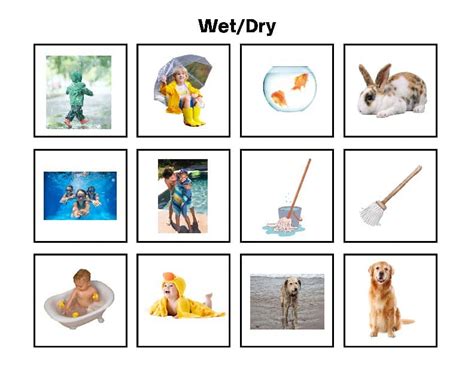 Basic Concepts Sorting Mats Speech Therapy And Early Language Wet And Dry