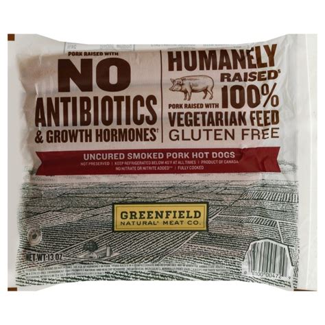 Greenfield Natural Meat Hot Dogs Uncured Smoked Pork 13 Oz Instacart