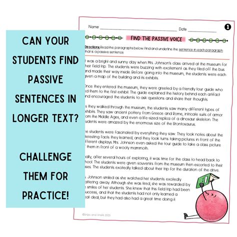 Active And Passive Voice Activities Snips And Snails Teaching