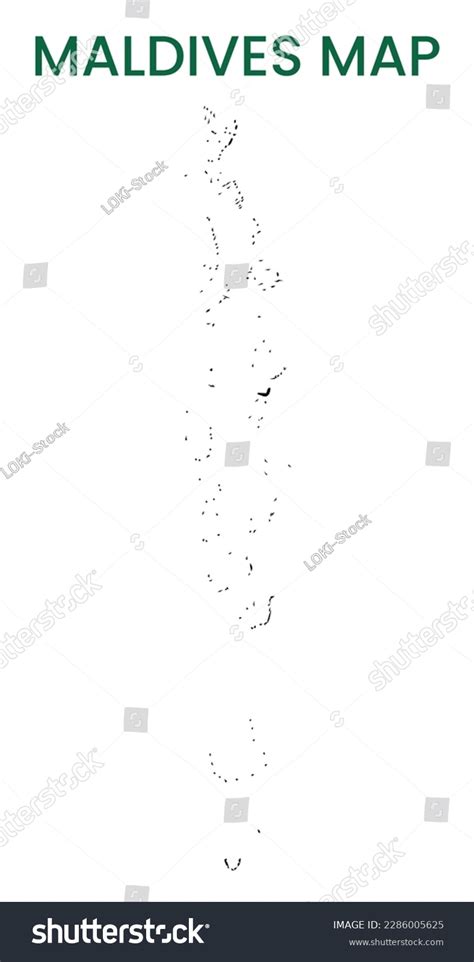 High Detailed Map Maldives Outline Map Stock Vector Royalty Free