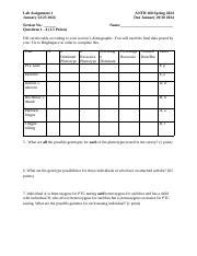 Genotype Analysis Inheritance Patterns Lab Assignment Course Hero