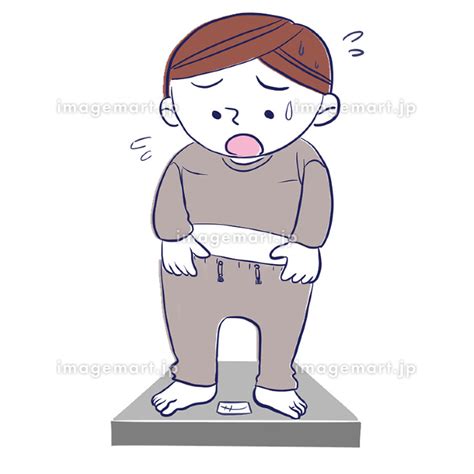体重計に乗る男性のイラスト素材 160536753 イメージマート