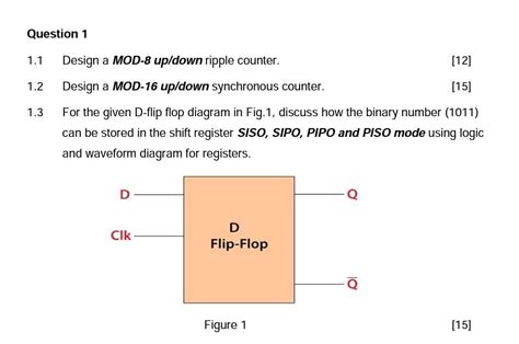 Solved 1 1 Design A MOD 8 Up Down Ripple Counter 12 1 2 Chegg