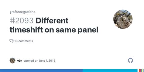 Different Timeshift On Same Panel · Issue 2093 · Grafanagrafana · Github