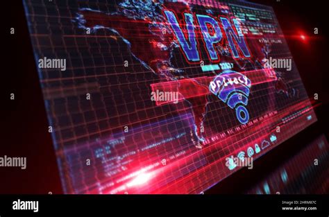 Vpn On Computer Screen Vpn Virtual Private Network And Encrypted Link