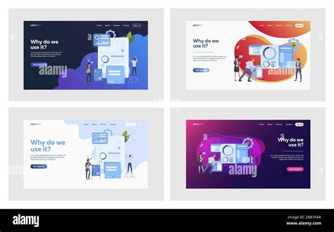 Professionals Making Infographics Set Stock Vector Image Art Alamy