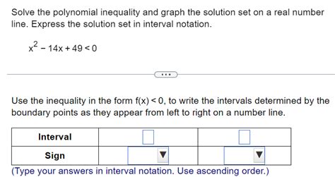 solved solve the polynomial inequality and graph the