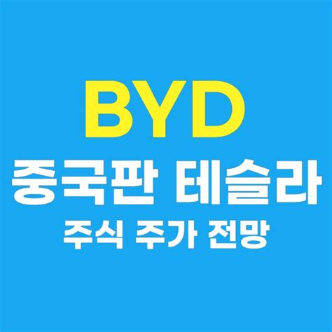 비야디 Byd 주가 전망 중국의 테슬라 분석 네이버 블로그