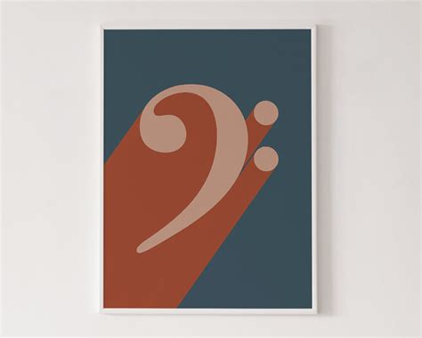 Bass Clef Poster Music Art Print Etsy