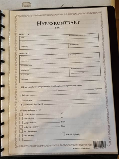 Hyreskontrakt Lokal blankett ma Köp från fyndvardag på Tradera