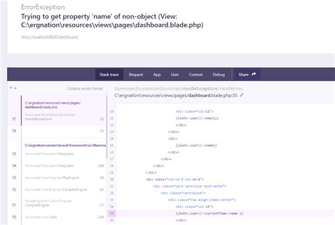laravel teamwork dashboard error for non team r laravel