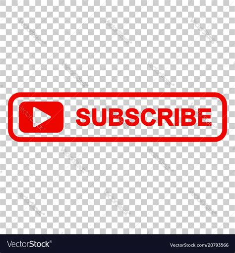 Subscribe Button Icon On Isolated Transparent Vector Image