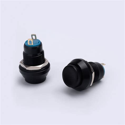 High Quality Ip65 Waterproof Electrical Latching Switch Plastic High Round Head 12mm Push Button