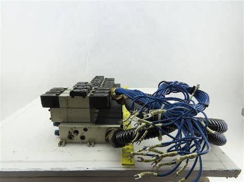 Smc Vf2 4 Fhg D3z Pneumatic Solenoid Operated Logic Valve Bank 24vdc Bullseye Industrial Sales